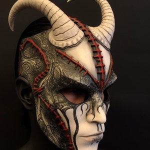 Limited Edition Made for Me. Full Face Demon Mask. White, Gold, Black ...