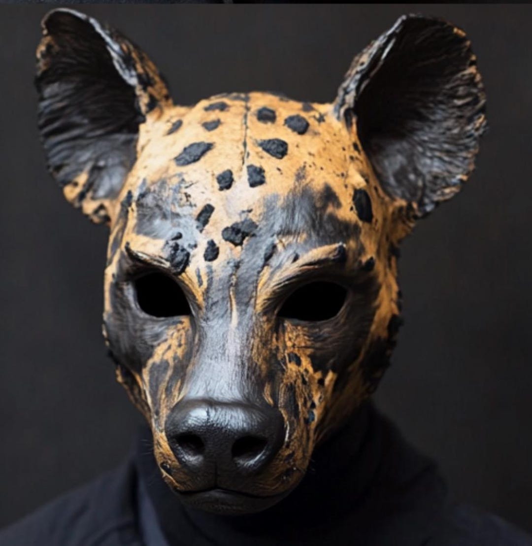 Handmade Spotted Hyena Mask | Realistic Animal Mask | Unique Venetian ...