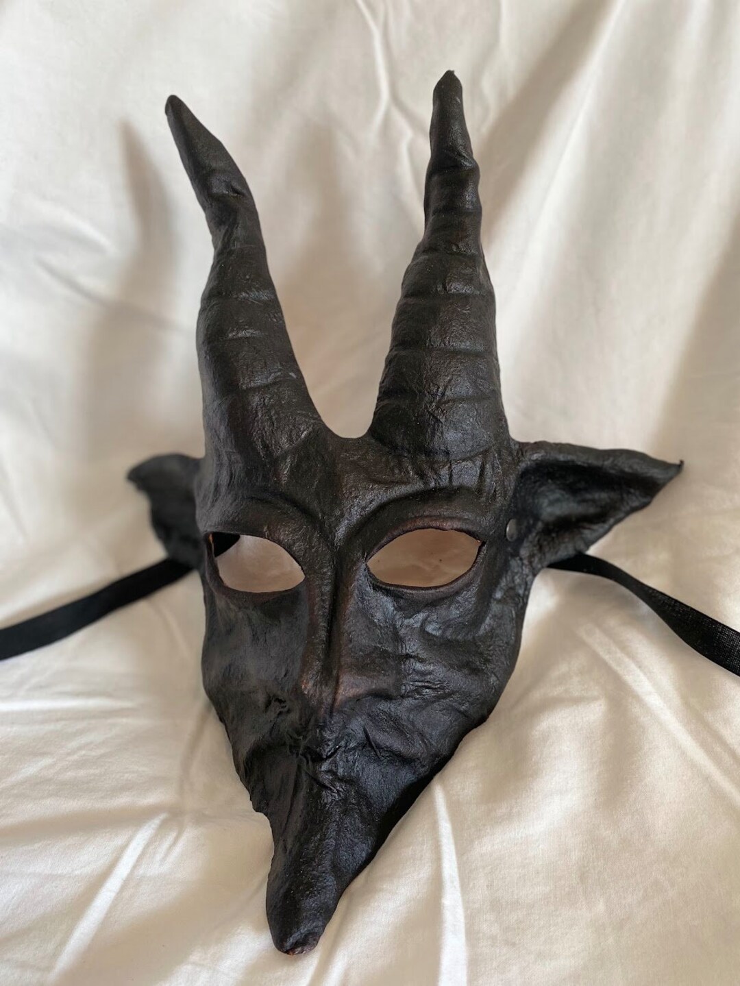 Enigmatic Venetian Demon Ram Leather Mask: Unleash the Dark Elegance of ...