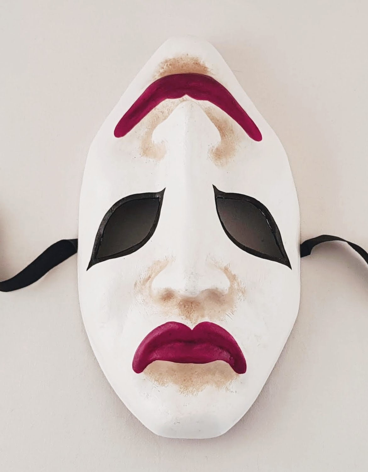 Mask Ready Happy Sad Italian Mask Handmade With Recycled - Etsy UK