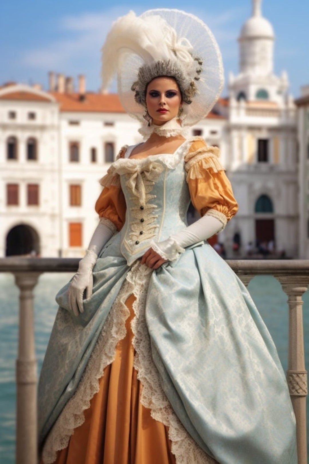 Exquisite Venetian Costume: Elegant Dress for Venetian Masquerades ...