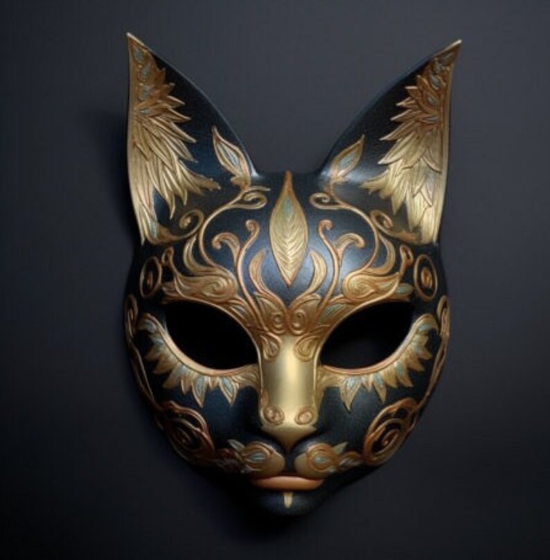 Unique and Decorated Venetian Cat Mask A Work of Art for Your Carnival ...