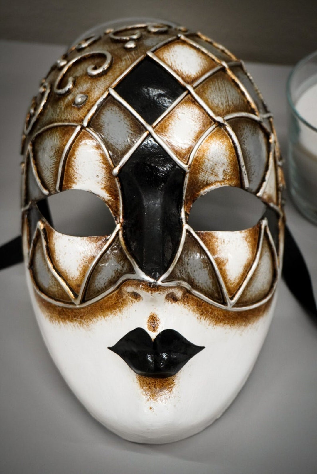 CARAVAN Venetian Gold Leaf Mask for Carnival and Masked Dances ...
