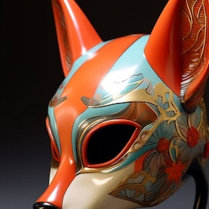 Mystical Colorful Fox Mask. A Journey Into Fantasy, Where Enchanted ...