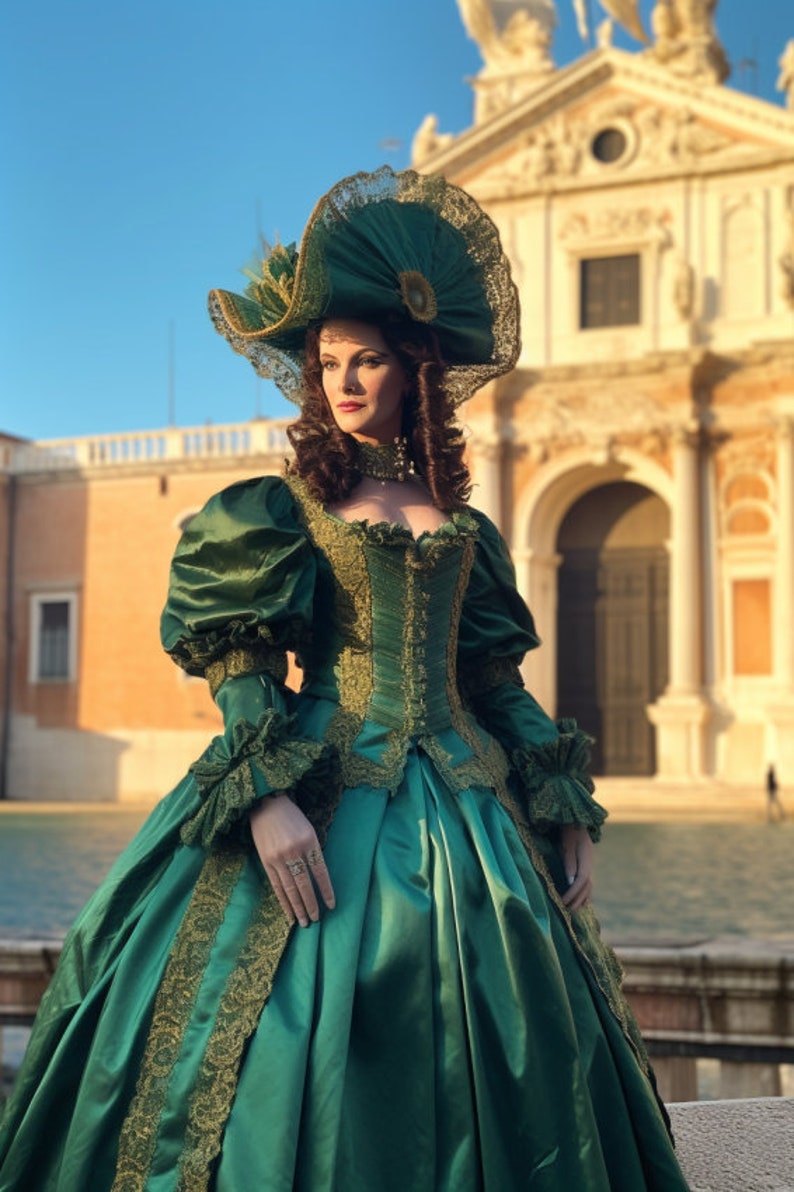 Elegant Green Venetian Costume Dress Venetian Masquerades - Etsy