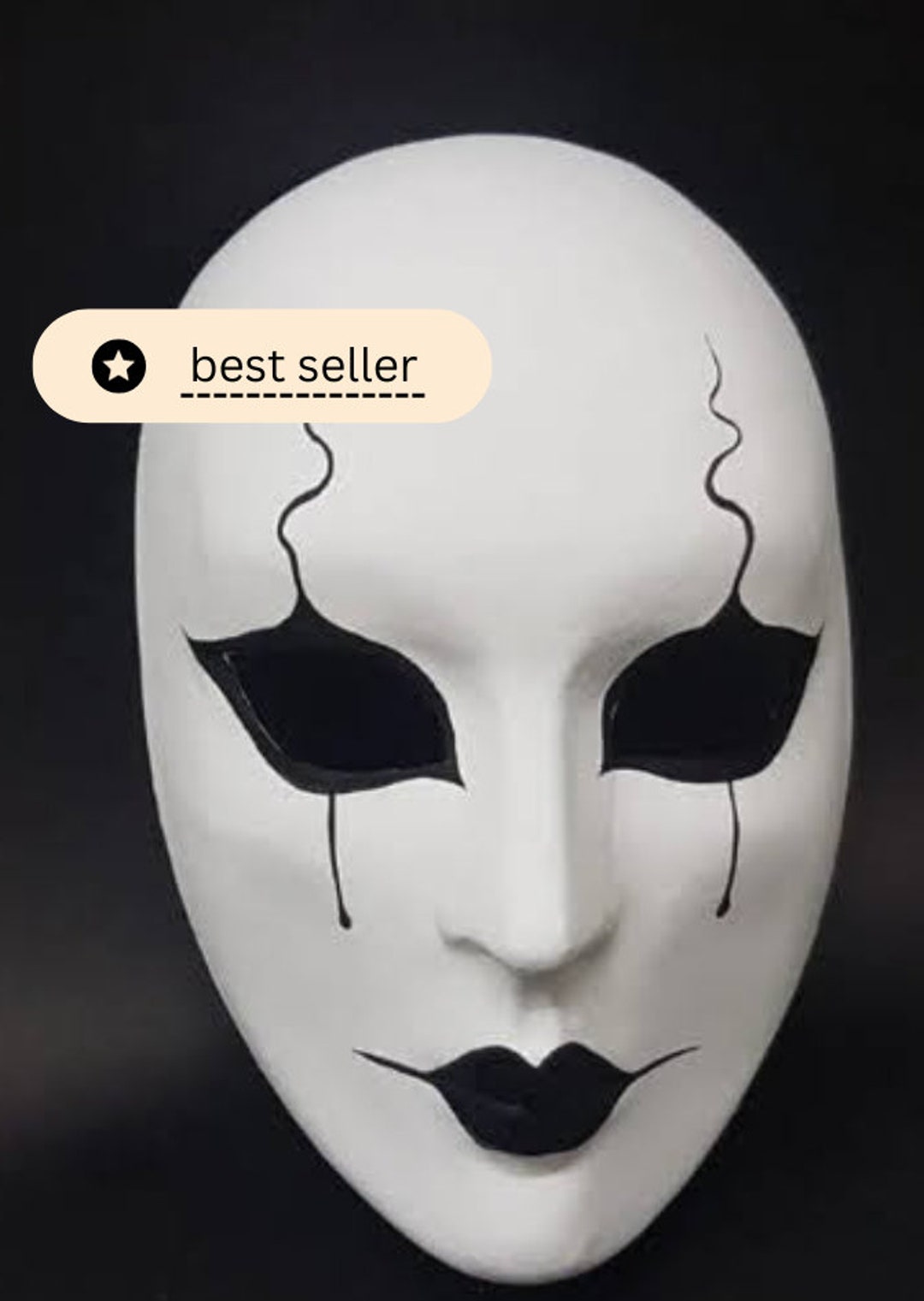 Limited Edition Pierrot's Face Original Venetian Handmade Mask Ideal ...