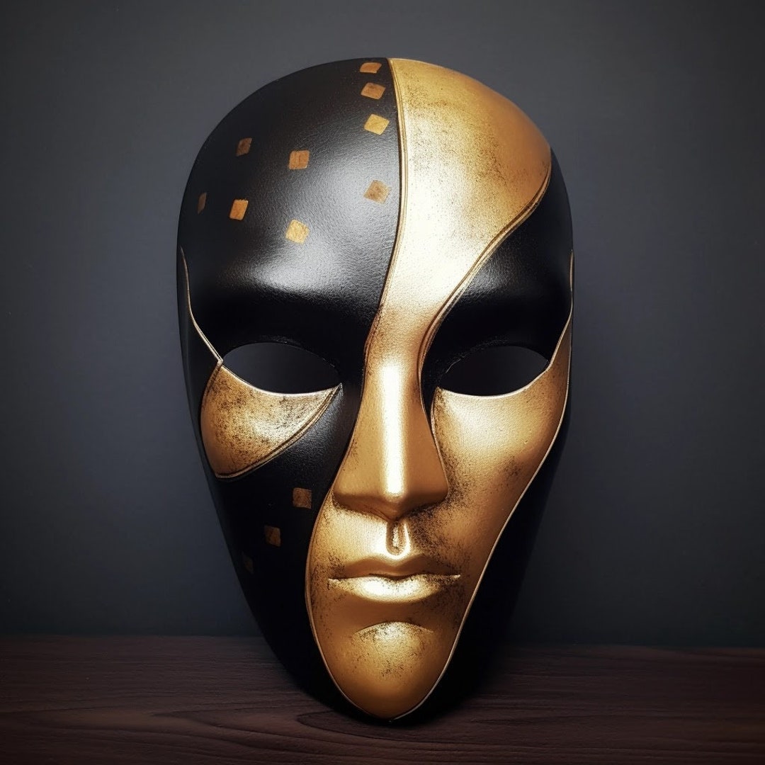 Venetian Opulence: Ancient-inspired Black and Gold Mask – A Timeless ...