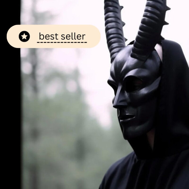 Full Face Demon Face Mask - Etsy