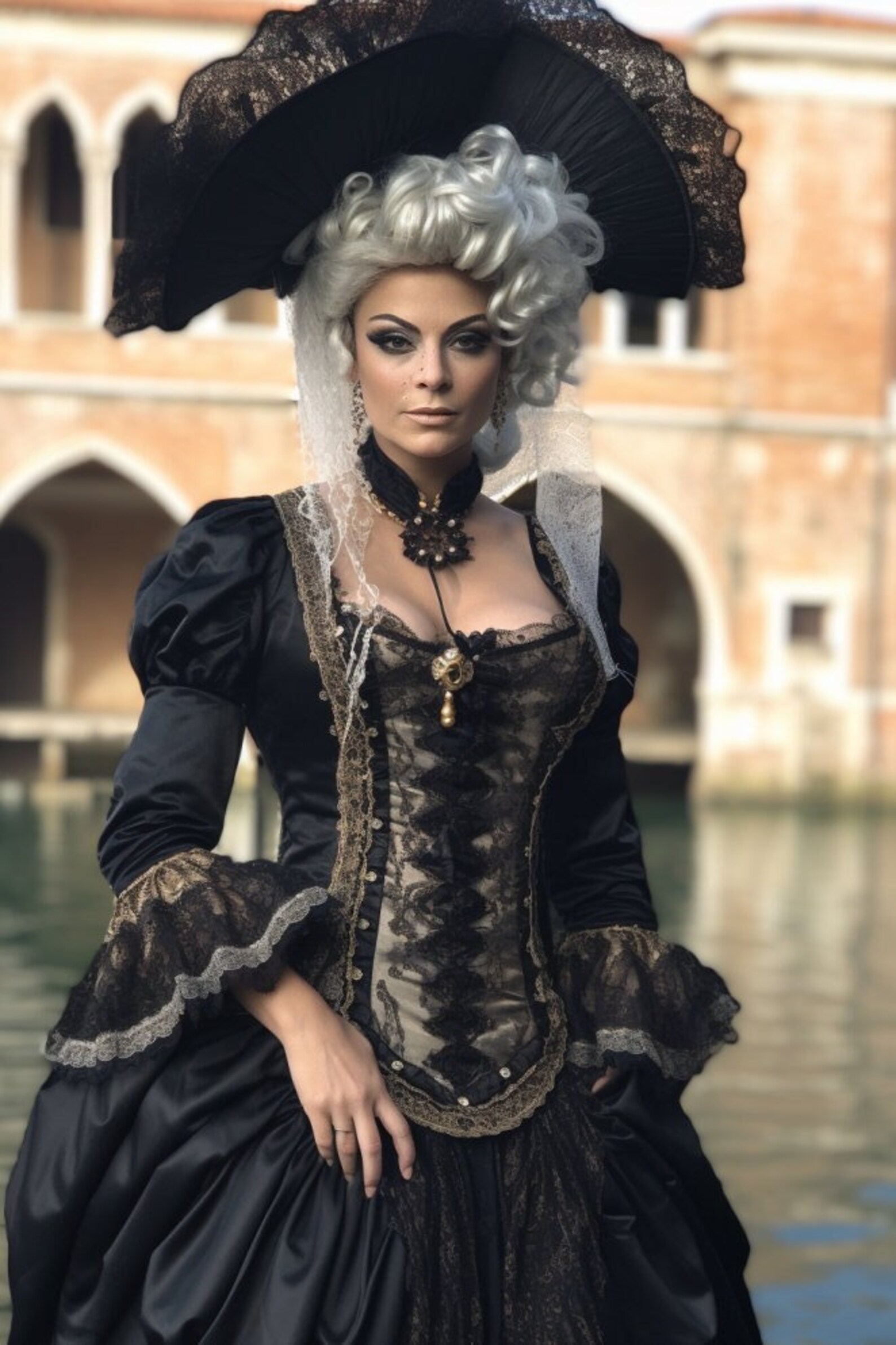Elegant Black Venetian Costume Dress Venetian Masquerades - Etsy
