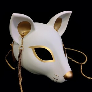 Embrace Enchanting Whimsy Elegant White Mouse Mask, Gilded Details ...
