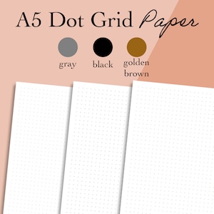 A5 Dot Grid Paper Printable, 5mm Square A5 Dot Grid Insert PDF, A5 Dot ...