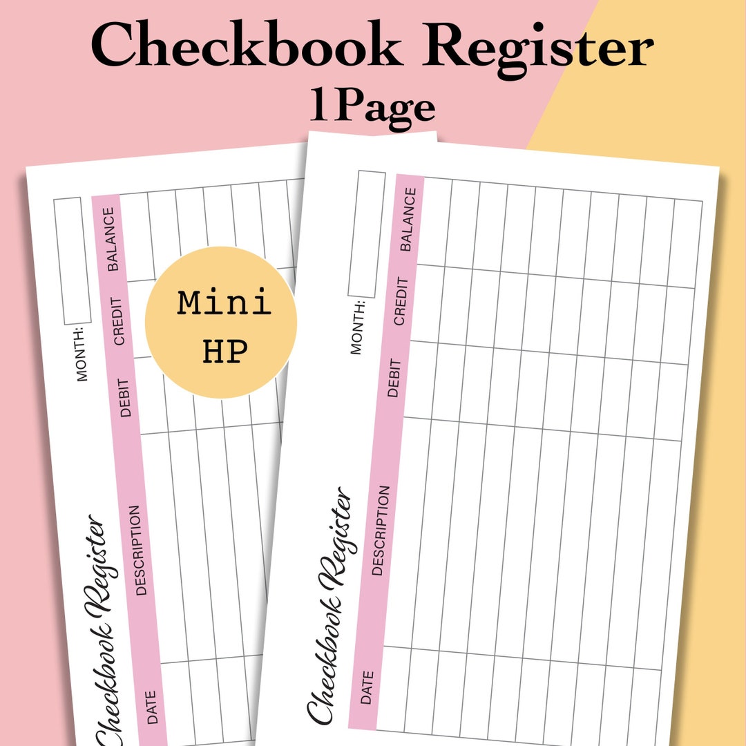 Mini Happy Planner Check Register Printable Planner, Mini HP Checkbook ...