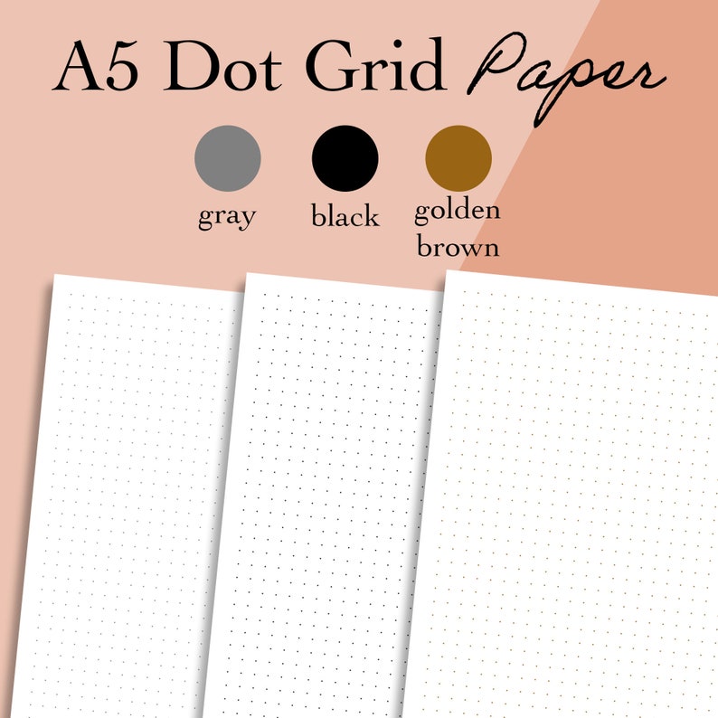 A5 Dot Grid Paper Printable, 5mm Square A5 Dot Grid Insert PDF, A5 Dot ...