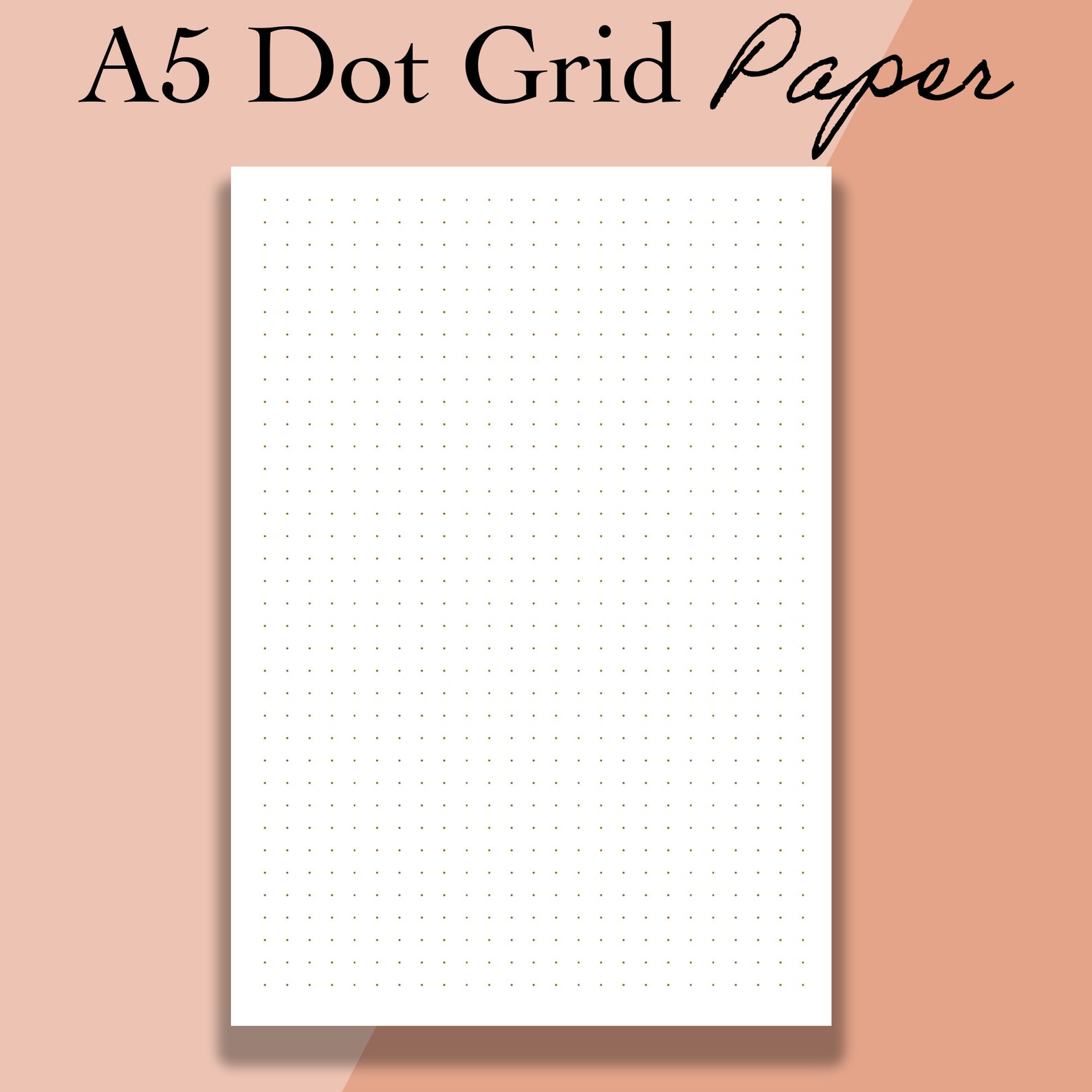 A5 Dot Grid Paper Printable, 5mm Square A5 Dot Grid Insert PDF, A5 Dot ...