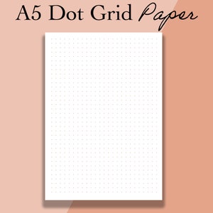 A5 Dot Grid Paper Printable, 5mm Square A5 Dot Grid Insert PDF, A5 Dot ...