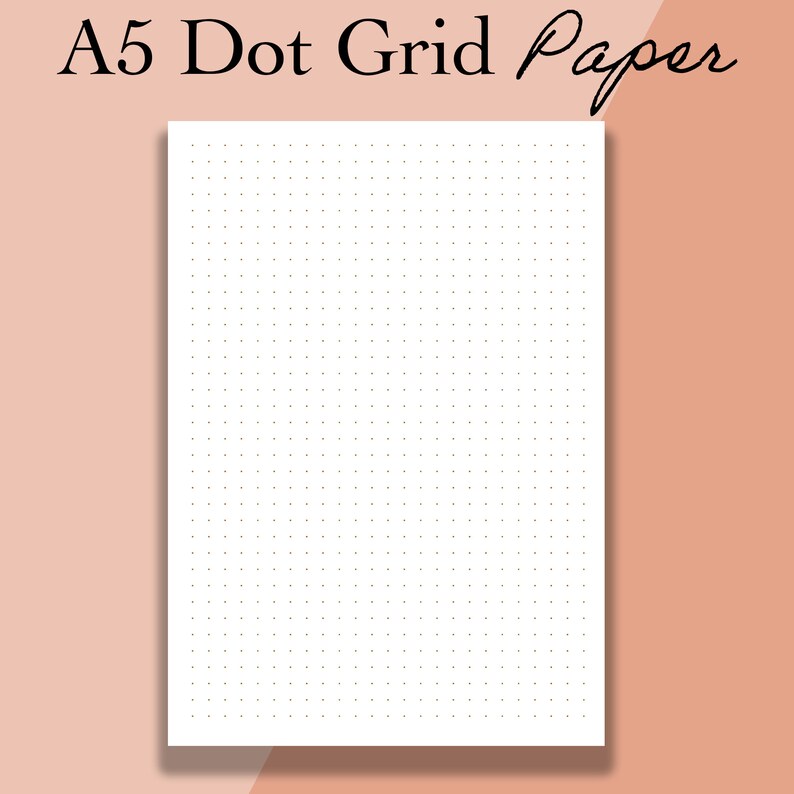 A5 Dot Grid Paper Printable, 5mm Square A5 Dot Grid Insert PDF, A5 Dot ...