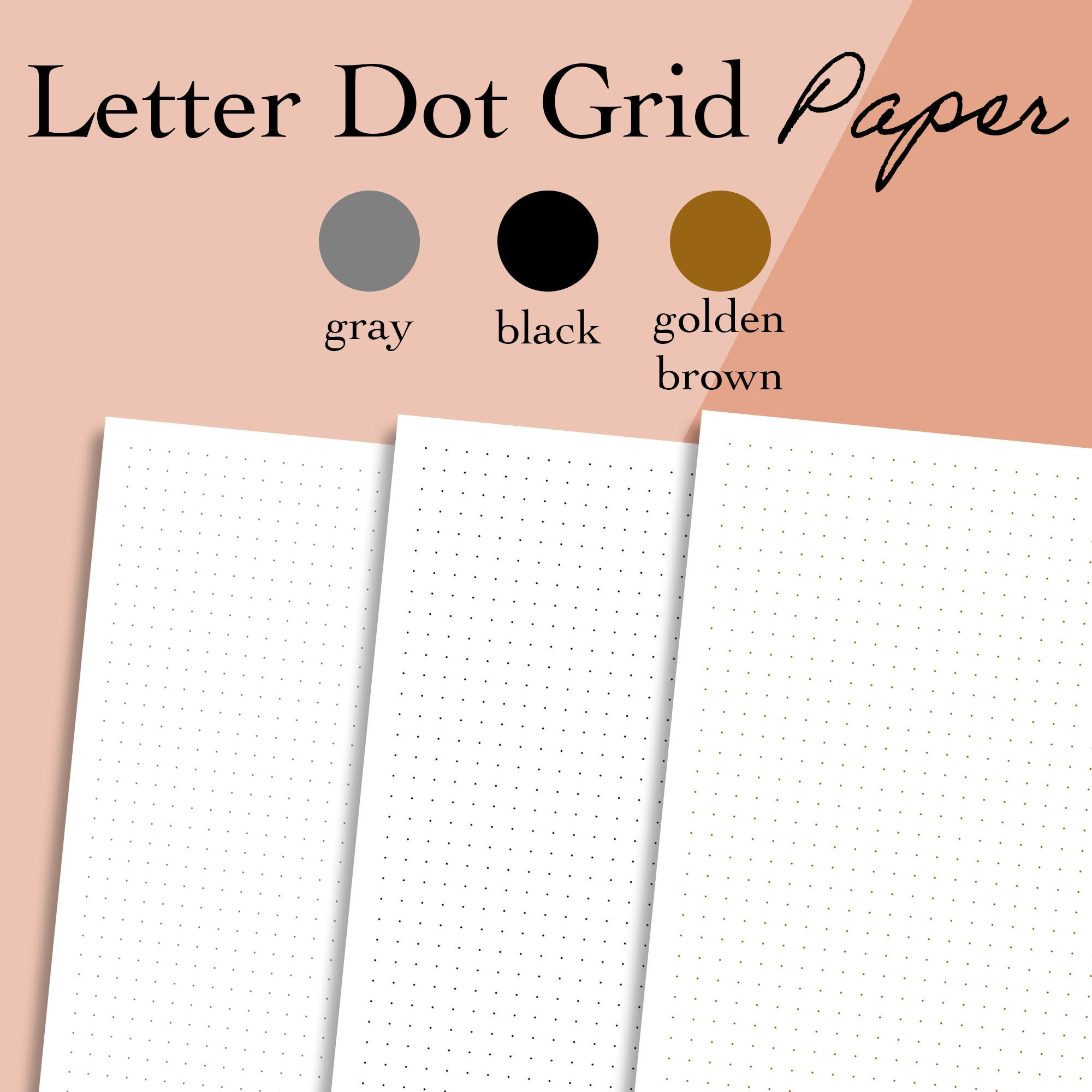Letter Dot Grid Paper Printable, 5mm Square Dot Grid Insert PDF, 8.5x11 ...