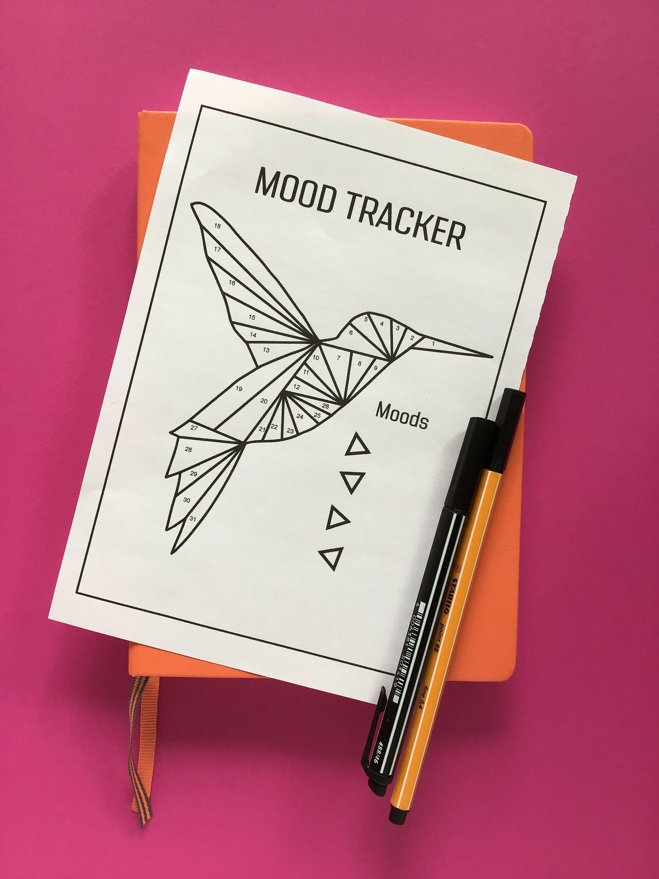 Mood Tracker Printable PDF, Monthly Mood Tracker Insert, Daily Mood ...