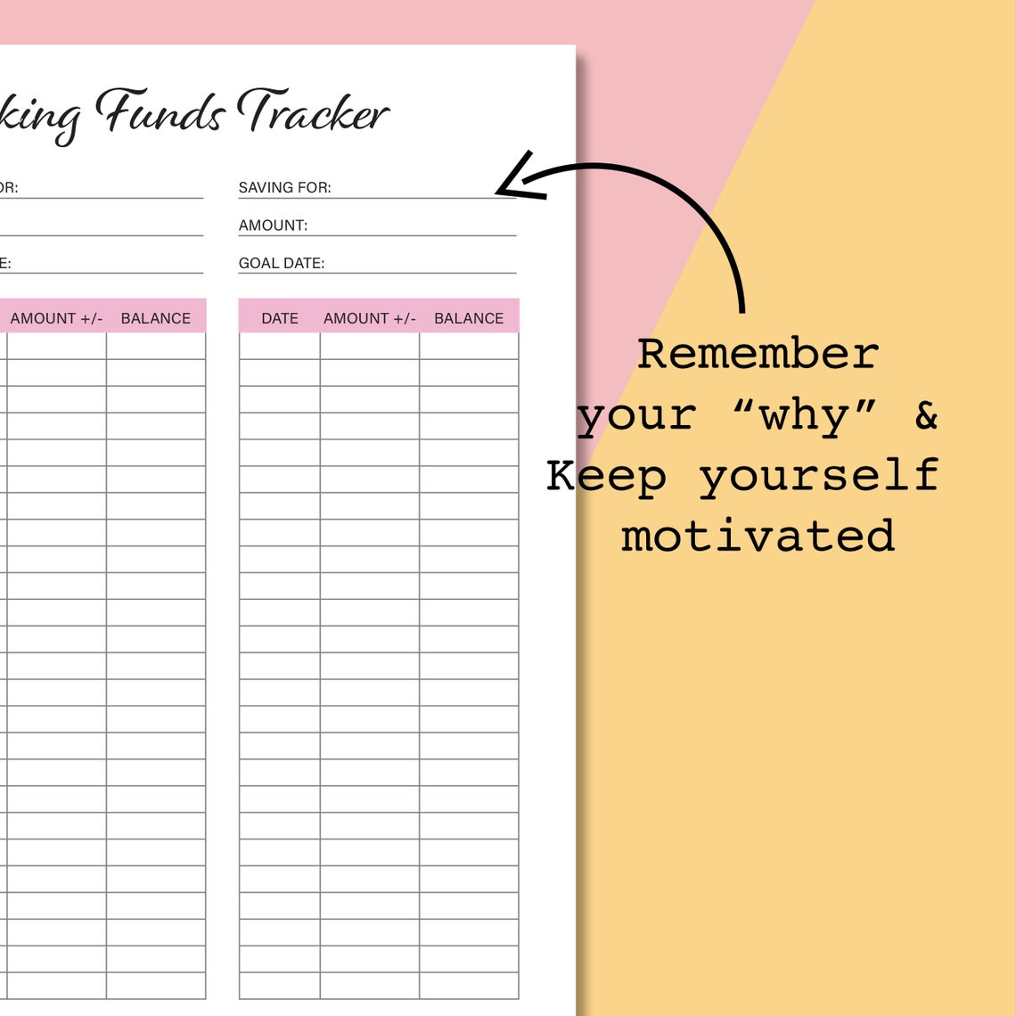 Sinking Funds Tracker Printable, Savings Tracker Template, Savings Goal ...