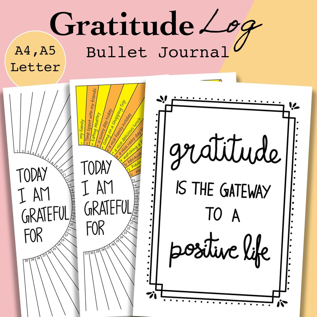 Gratitude Journal Printable Pages, Daily Gratitude Journal PDF ...