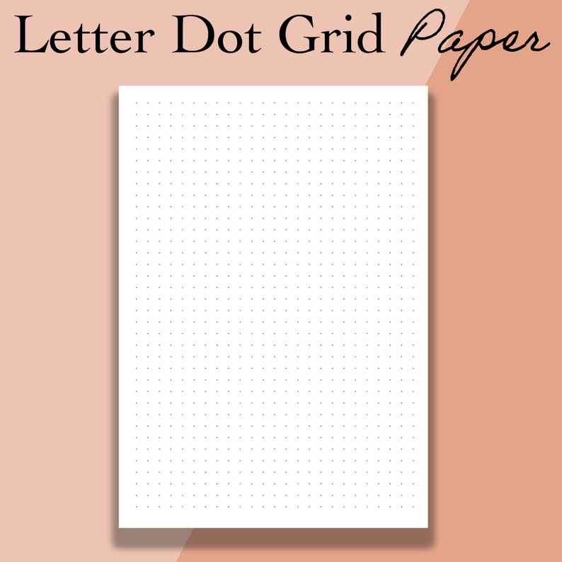 Letter Dot Grid Paper Printable, 5mm Square Dot Grid Insert PDF, 8.5x11 ...