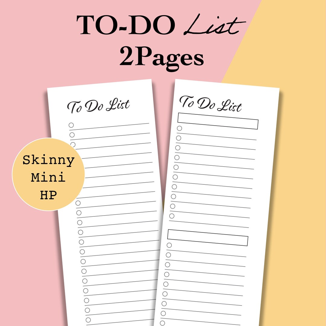 Skinny Mini HP to Do List Printable, To-do List PDF, Todo List ...