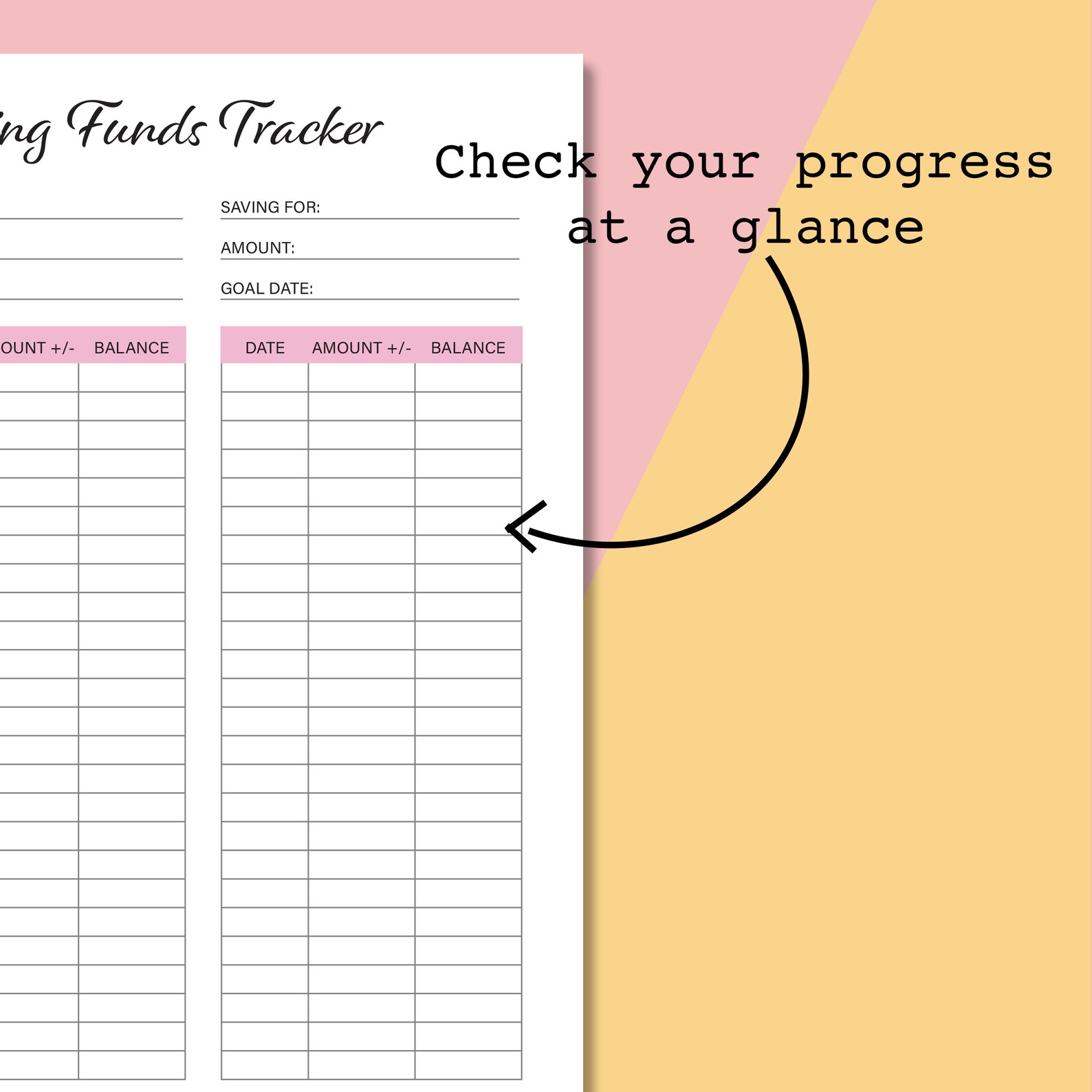 Sinking Funds Tracker Printable, Savings Tracker Template, Savings Goal ...