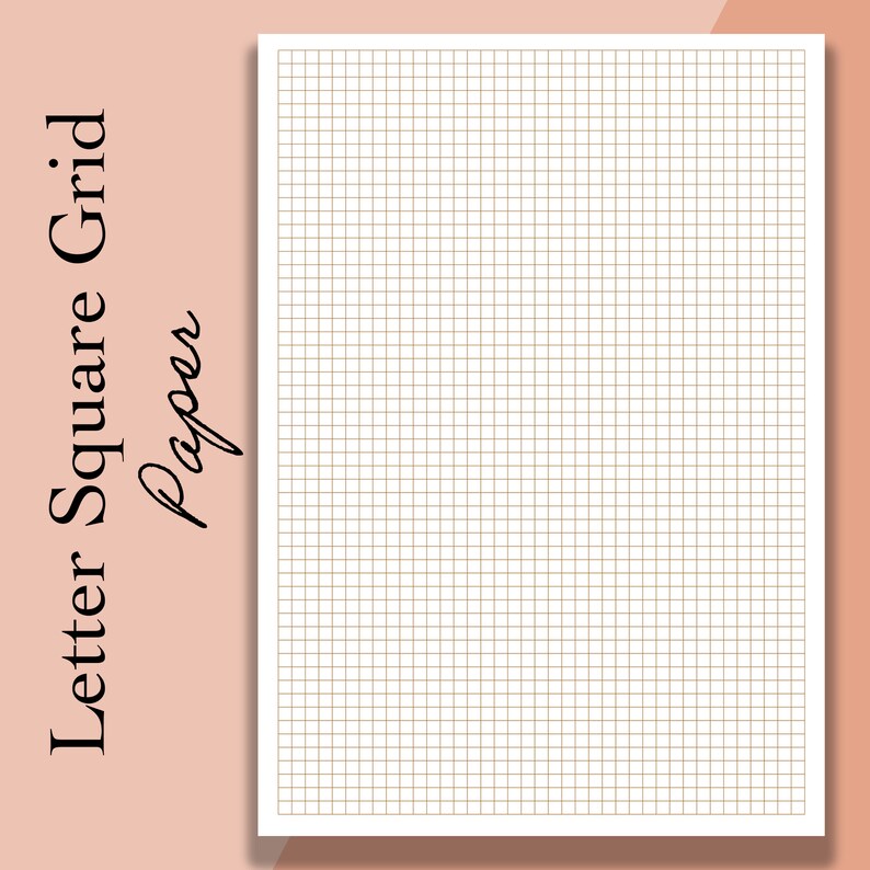 Letter Square Grid Paper Printable, 5mm Square Graph Paper Insert, 8 ...