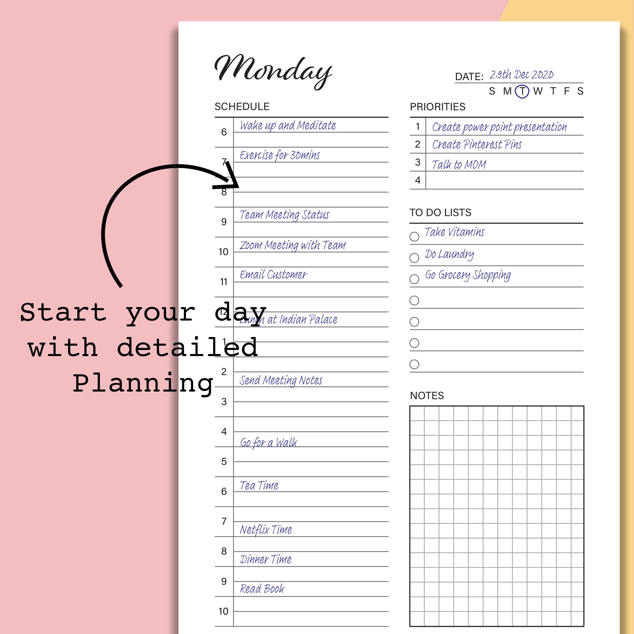 7 Day Planner Printable Classic Happy Planner Weekly Hourly - Etsy