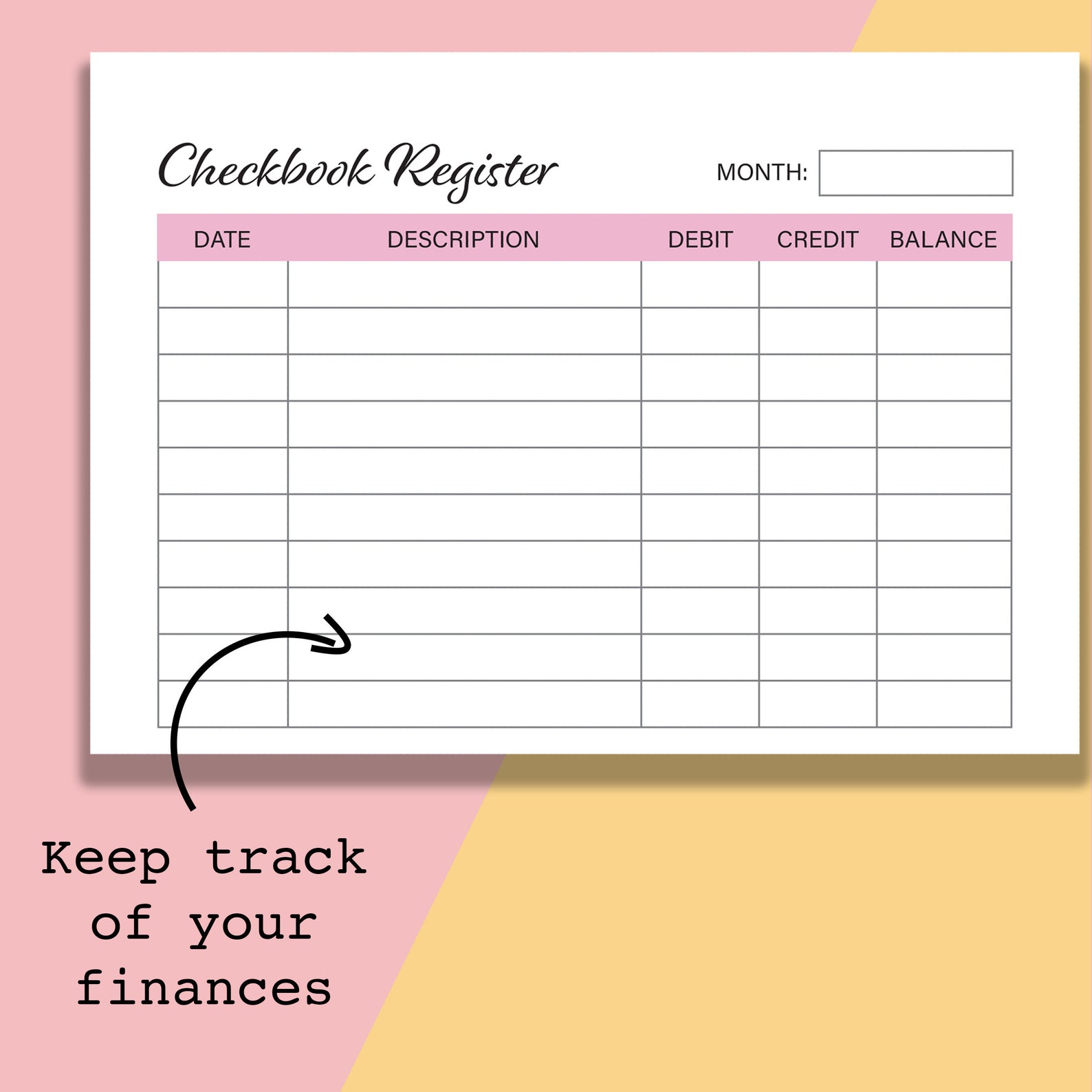A6 Check Register Printable Planner, Checkbook Register Book Pages ...