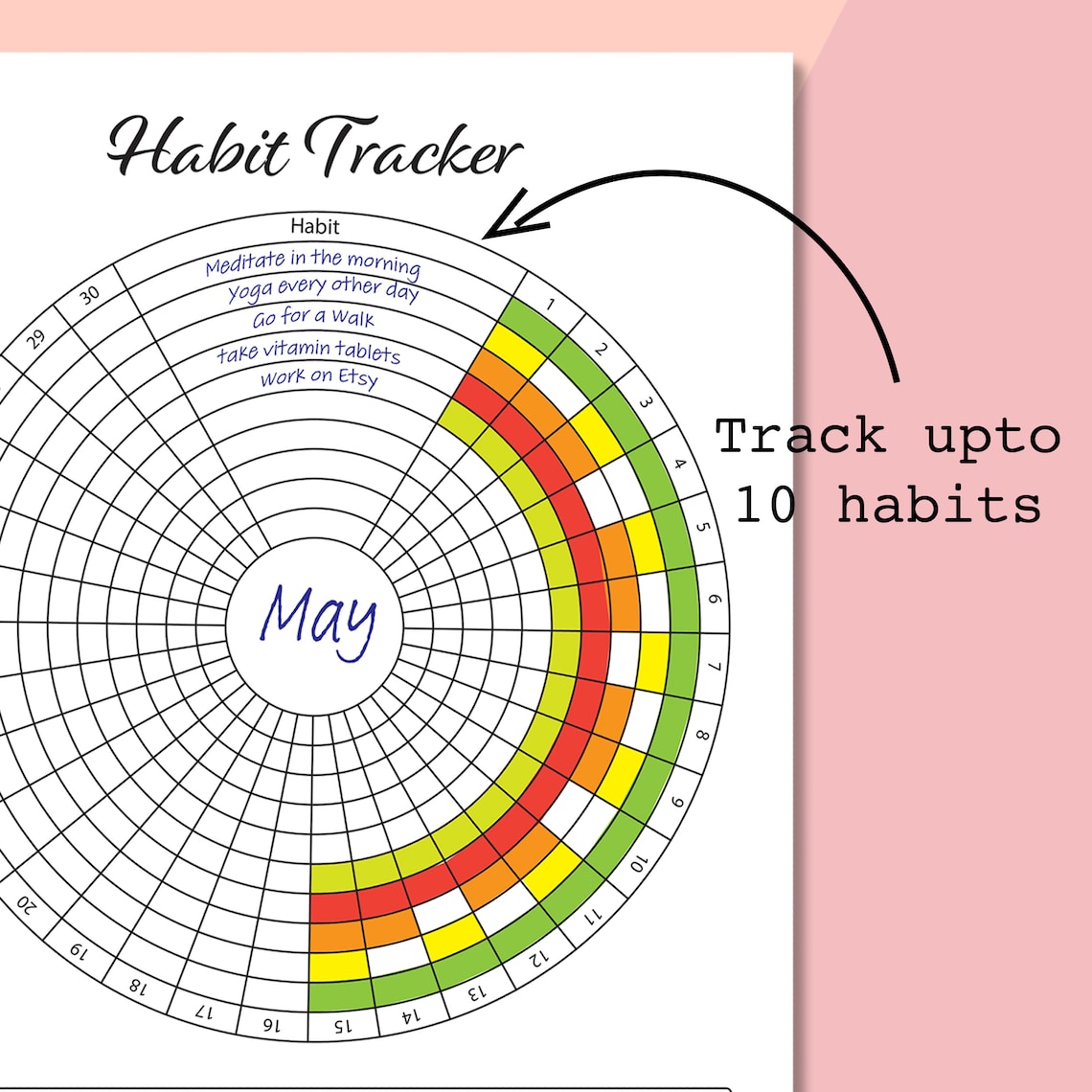 Classic Happy Planner Habit Tracker Printable Daily & Monthly - Etsy