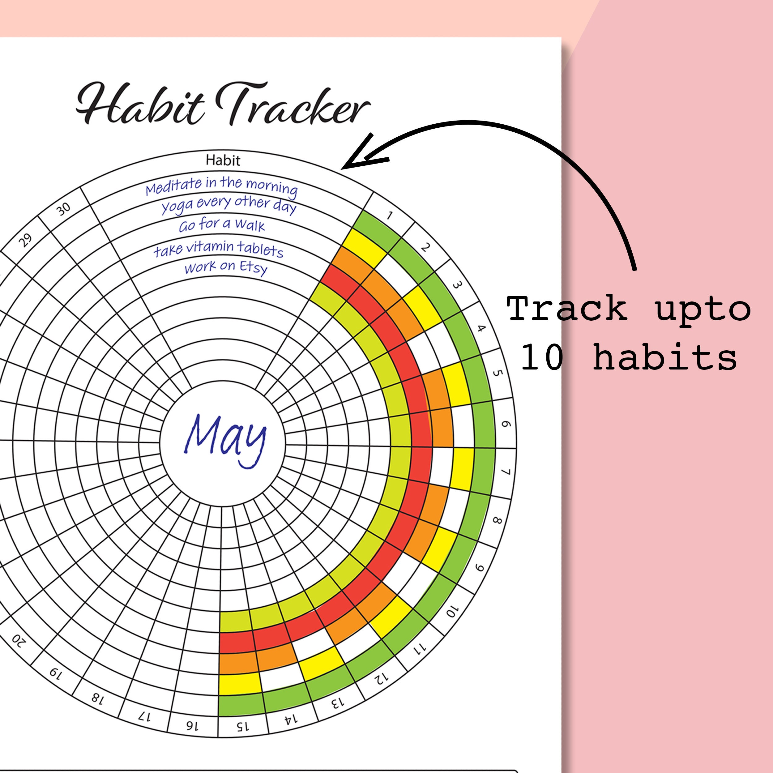 Classic Happy Planner Habit Tracker Printable, Daily & Monthly Habit ...
