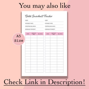 Debt Snowball Tracker Printable, Debt Free Chart, Debt Payoff Worksheet ...
