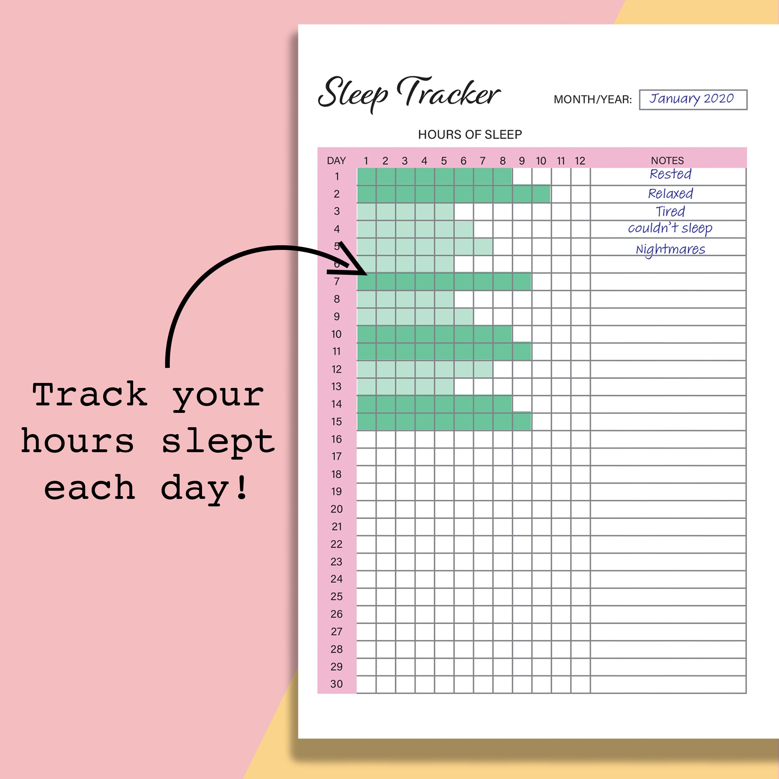 A6 Sleep Tracker Printable, Daily Sleep Log PDF, Sleep Journal Template ...