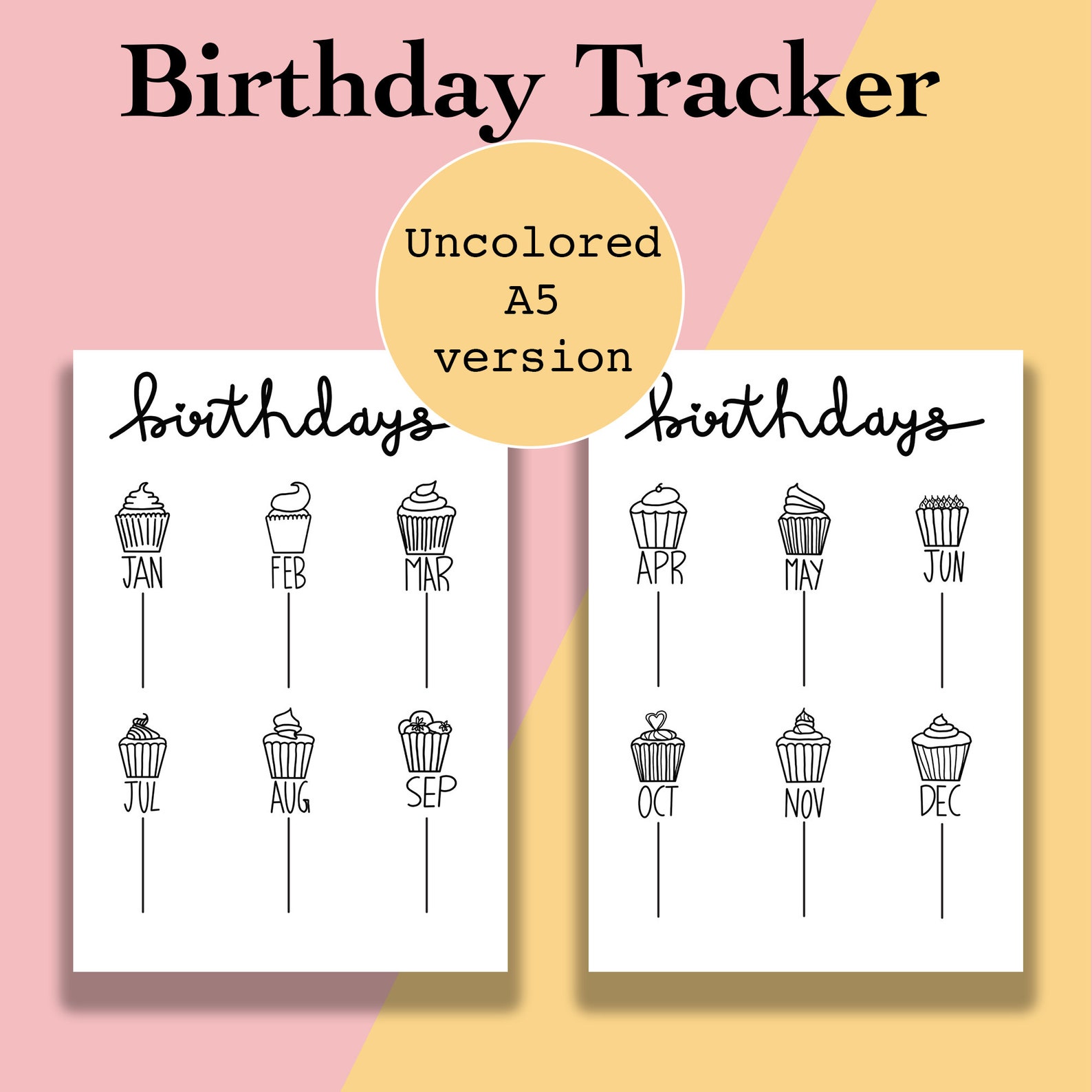 Birthday Tracker Printable, Birthday Tracker Planner, Birthday Log ...