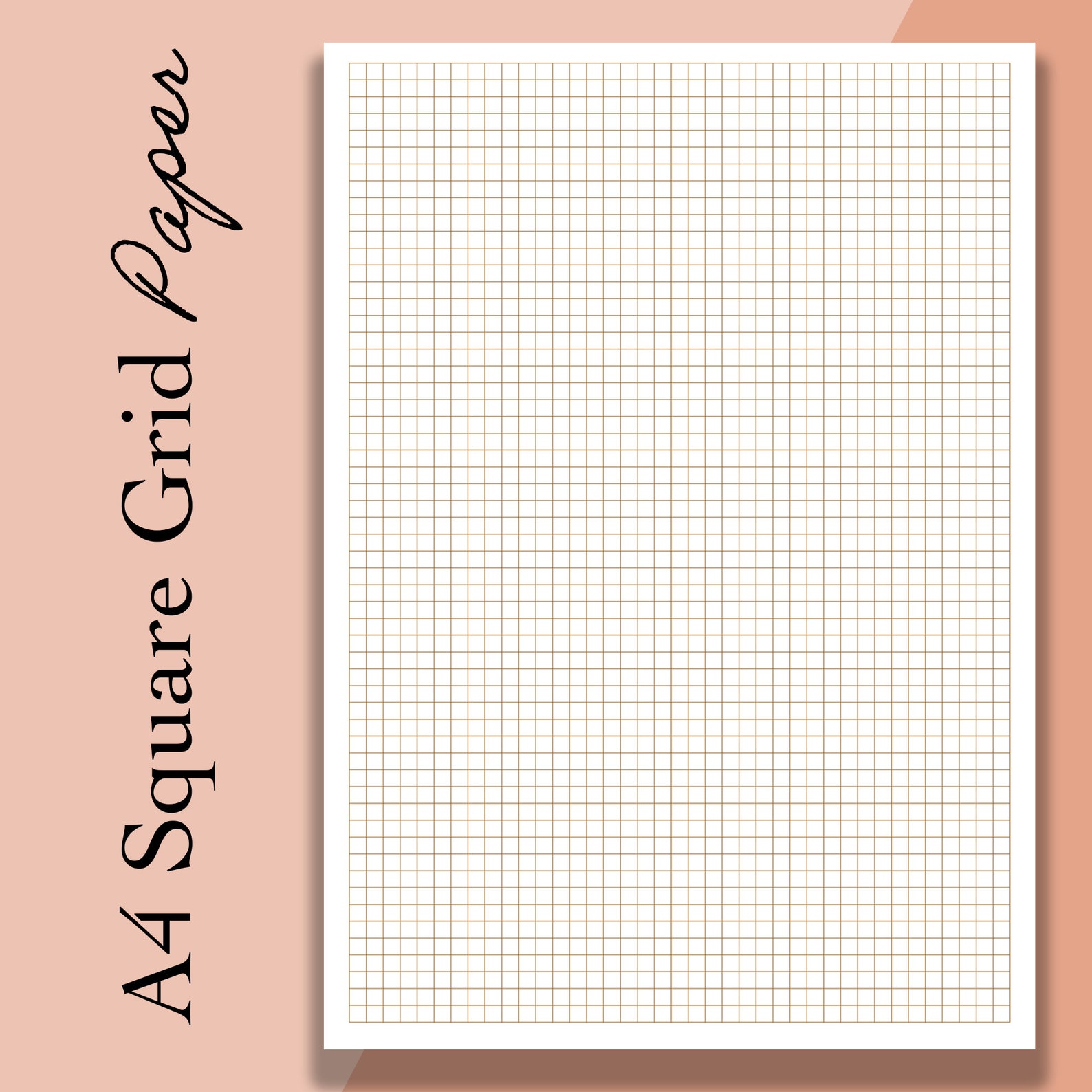 A4 Square Grid Paper Printable, 5mm Square Graph Paper Insert, A4 ...