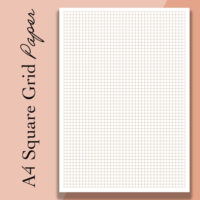 A4 Square Grid Paper Printable, 5mm Square Graph Paper Insert, A4 ...