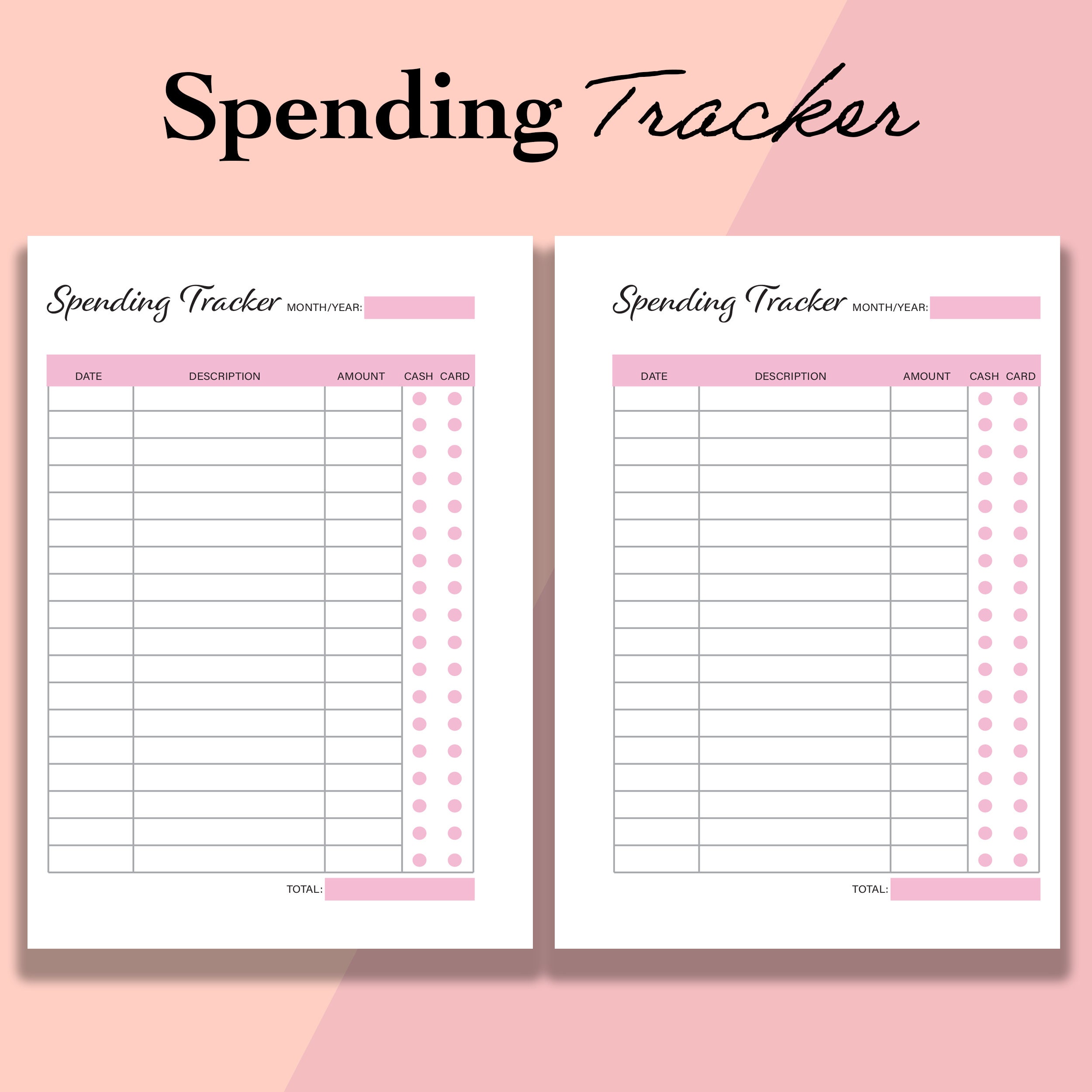 A6 Spending Tracker Insert, A6 Daily Monthly Spending Log PDF, A6 ...