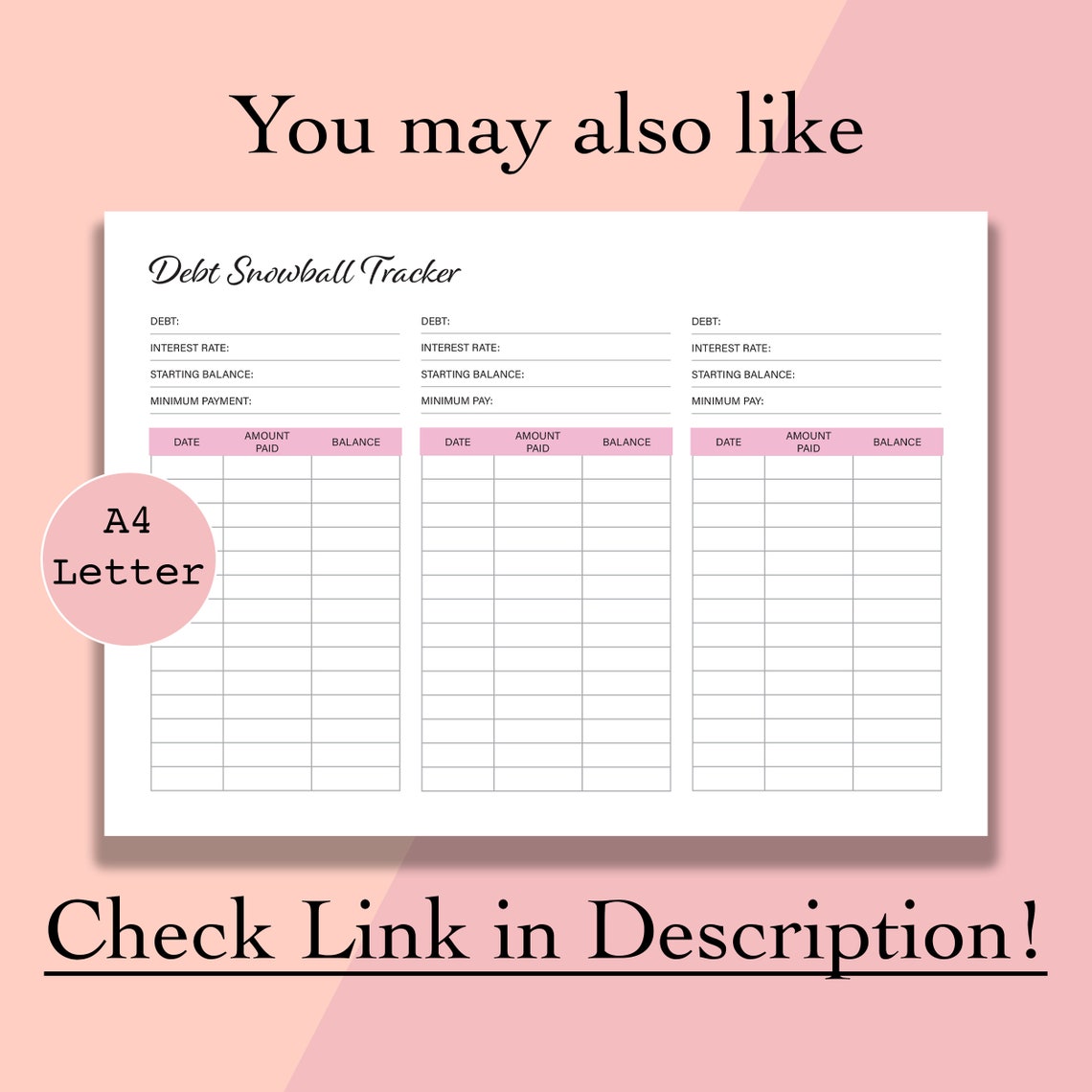 Debt Payoff Tracker, Debt Snowball Printable, Debt Progress Worksheet ...