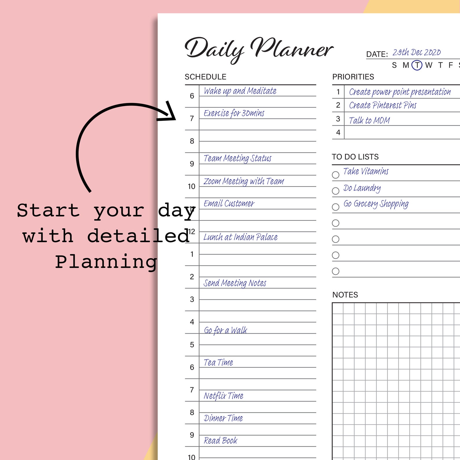 Daily Half Hour Planner PDF Daily Printable Inserts Daily Hourly ...