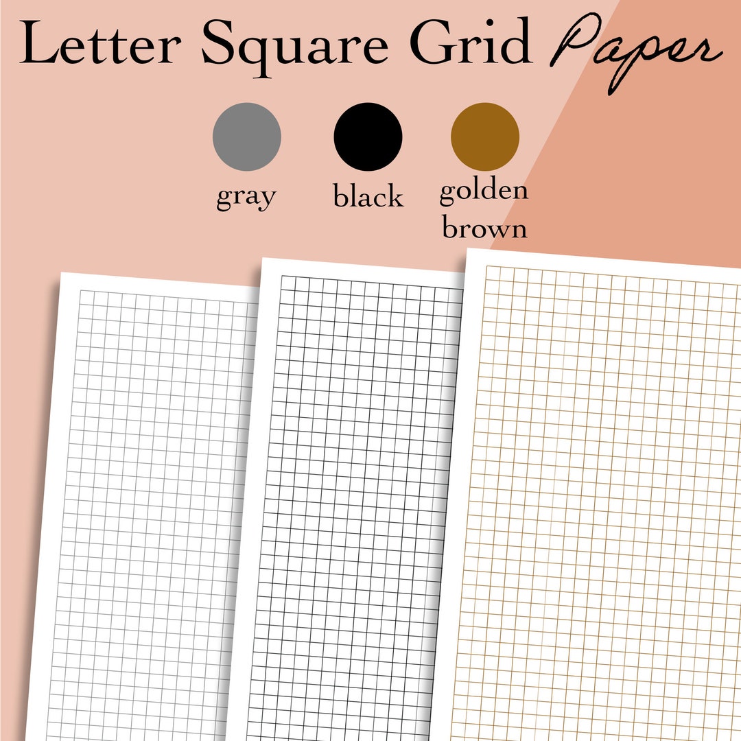 Letter Square Grid Paper Printable, 5mm Square Graph Paper Insert, 8 ...