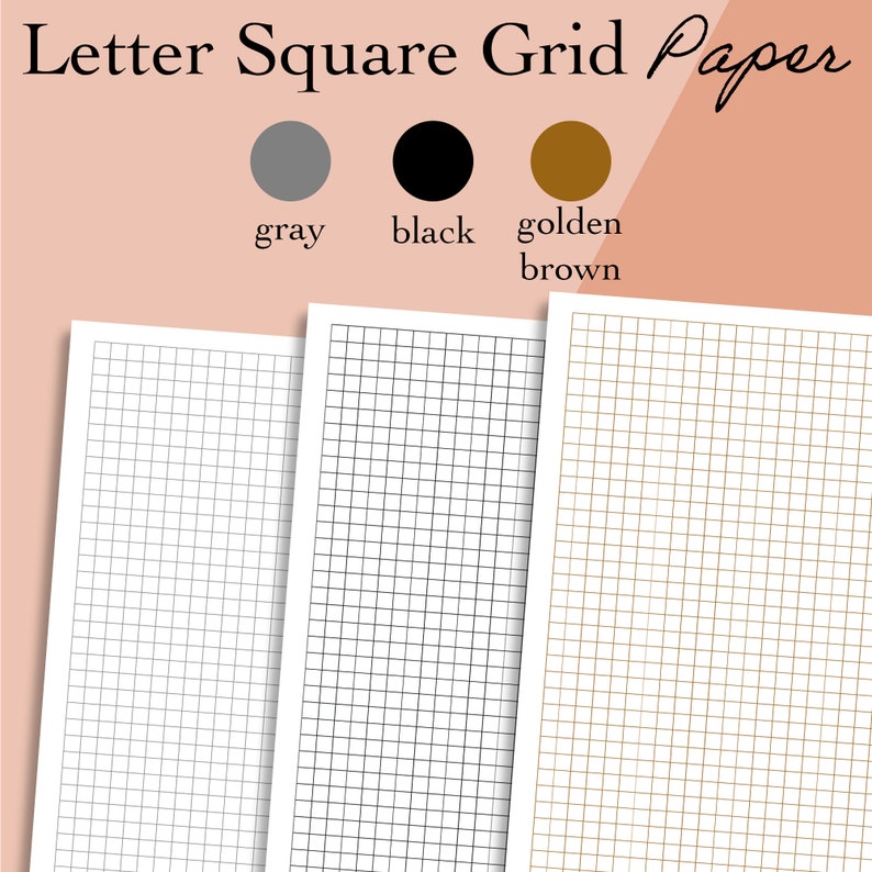 Letter Square Grid Paper Printable, 5mm Square Graph Paper Insert, 8 ...