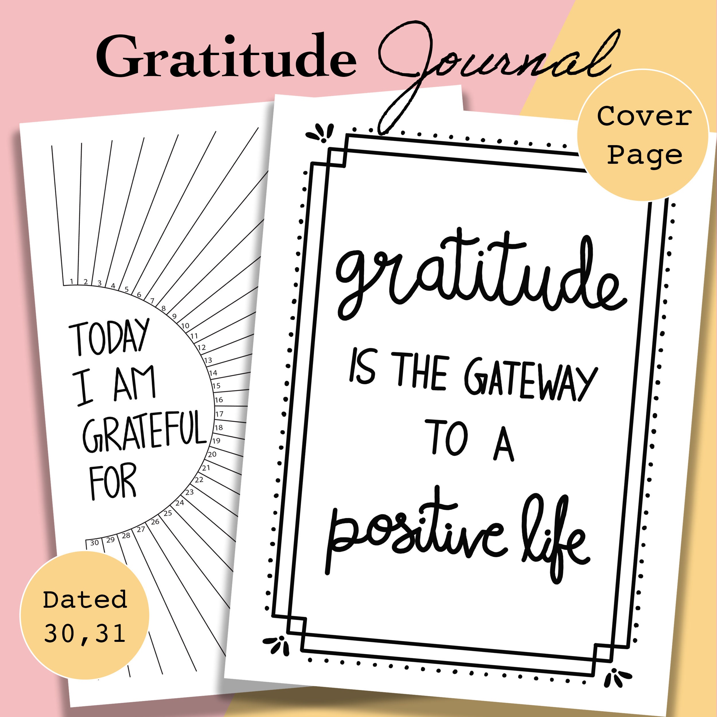 Classic Happy Planner Gratitude Journal Printable Page, Daily Gratitude ...