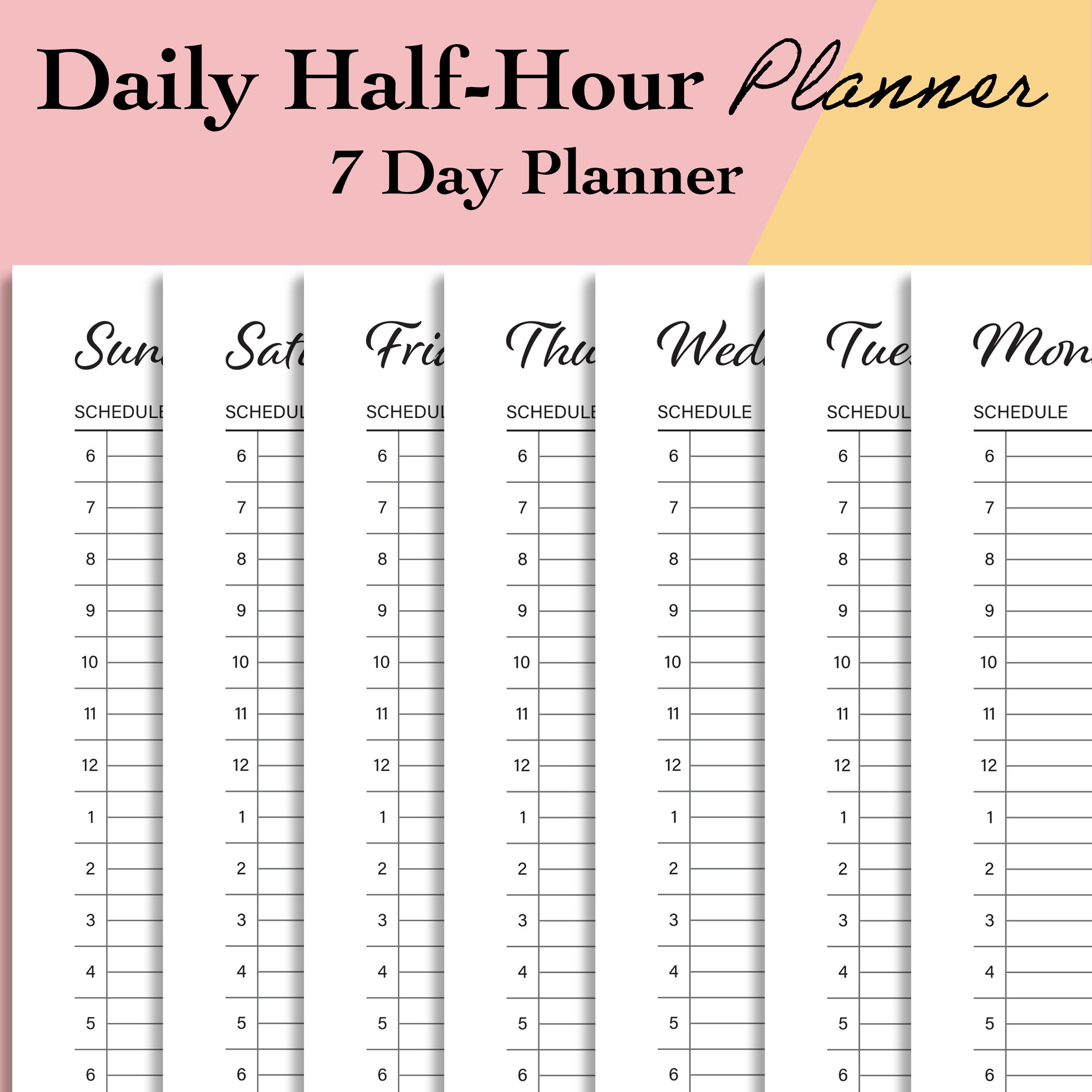 7 Day Planner Printable Classic Happy Planner Weekly Hourly - Etsy