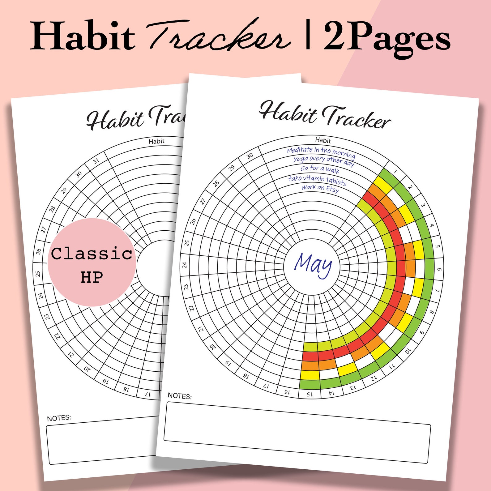 Classic Happy Planner Habit Tracker Printable, Daily & Monthly Habit ...