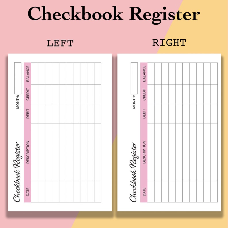 Mini Happy Planner Check Register Printable Planner, Mini HP Checkbook ...