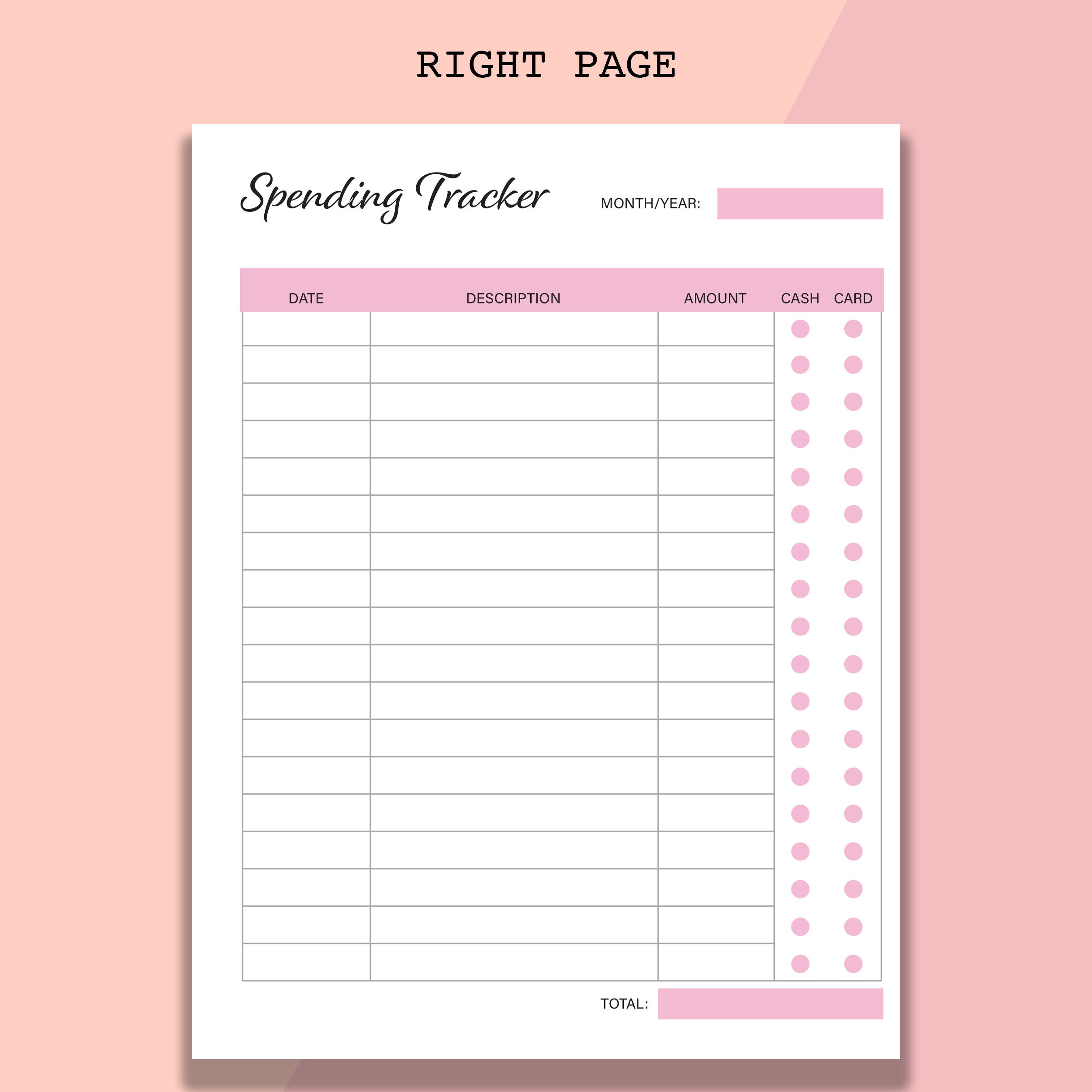 Happy Planner Spending Log PDF Happy Planner Expense Tracker - Etsy