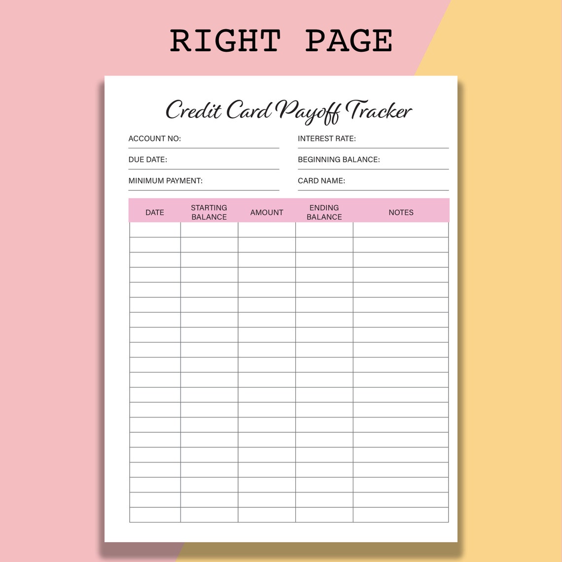 Credit Card Payoff Tracker PDF, Credit Card Payment, Credit Card ...