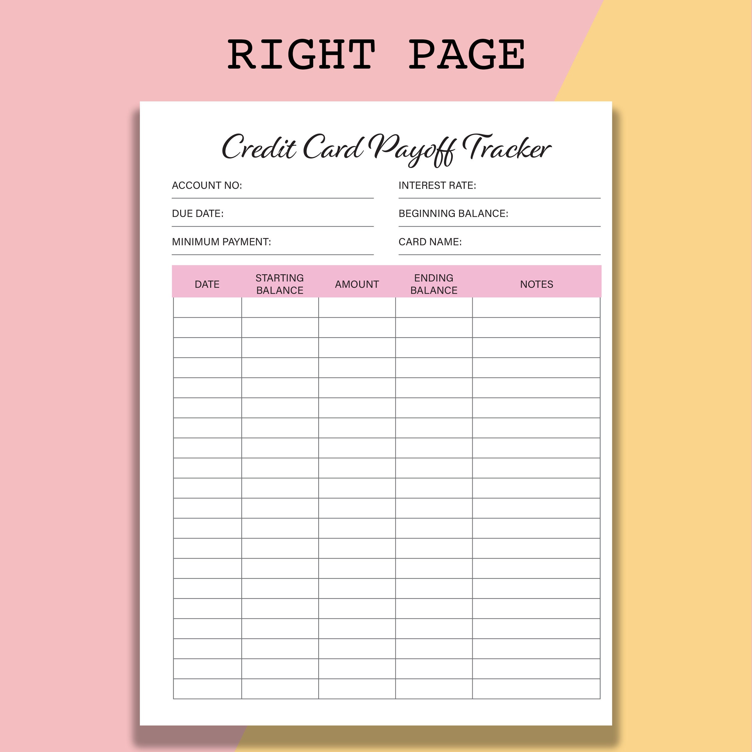 Credit Card Payoff Tracker PDF, Credit Card Payment, Credit Card ...