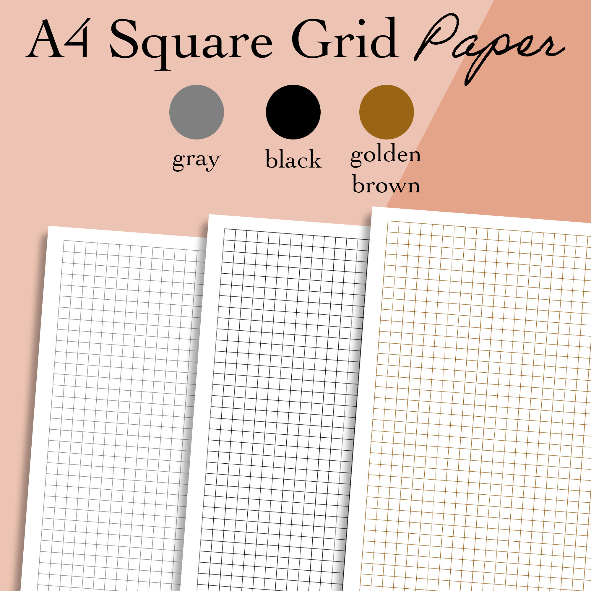 A4 Square Grid Paper Printable, 5mm Square Graph Paper Insert, A4 ...